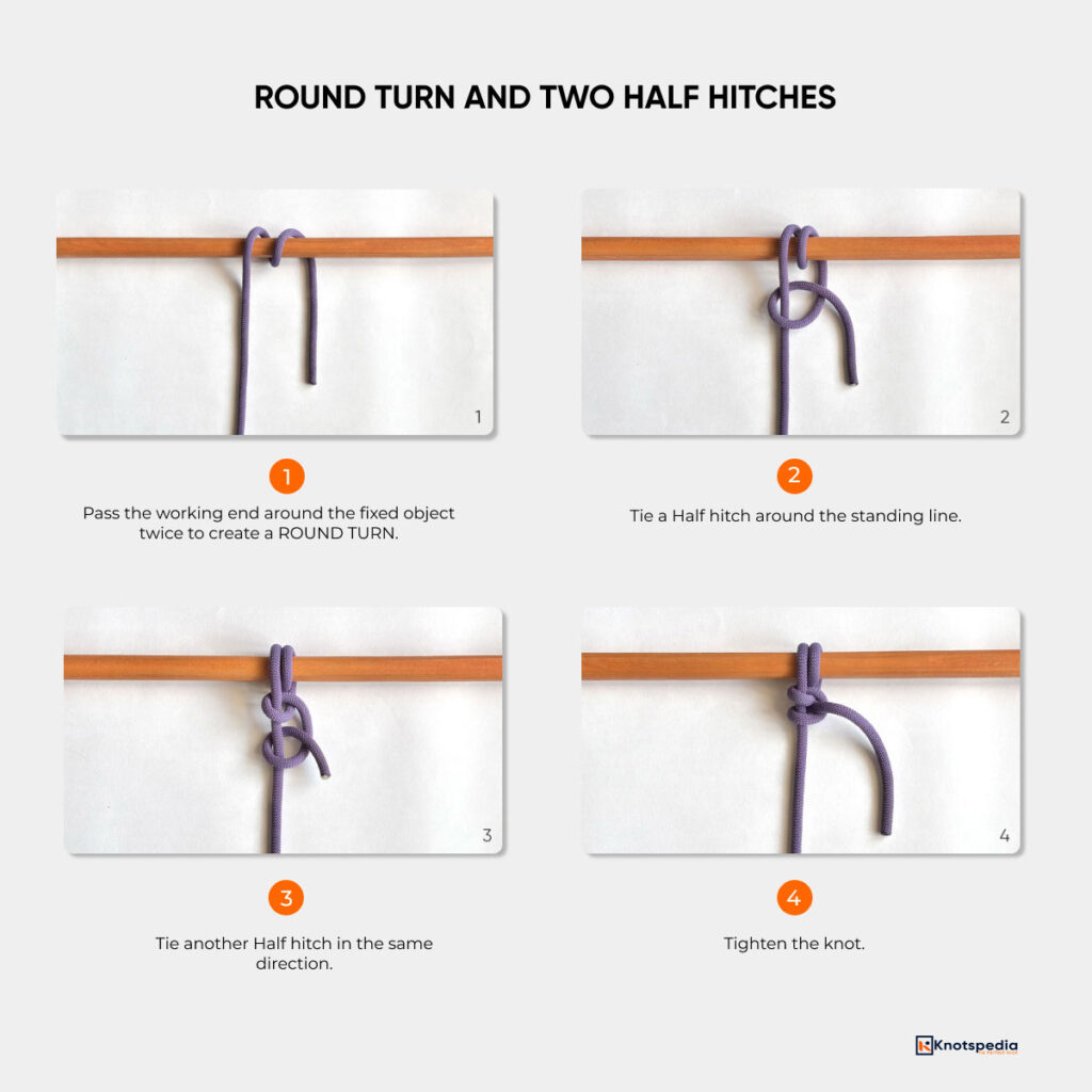 How to Tie Round Turn and Two Half Hitches in 4 EASY steps