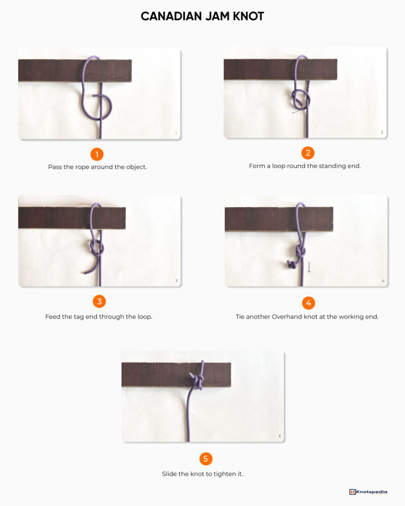 How to Tie Canadian Jam Knot (2 Ways): Best Bushcraft Knot