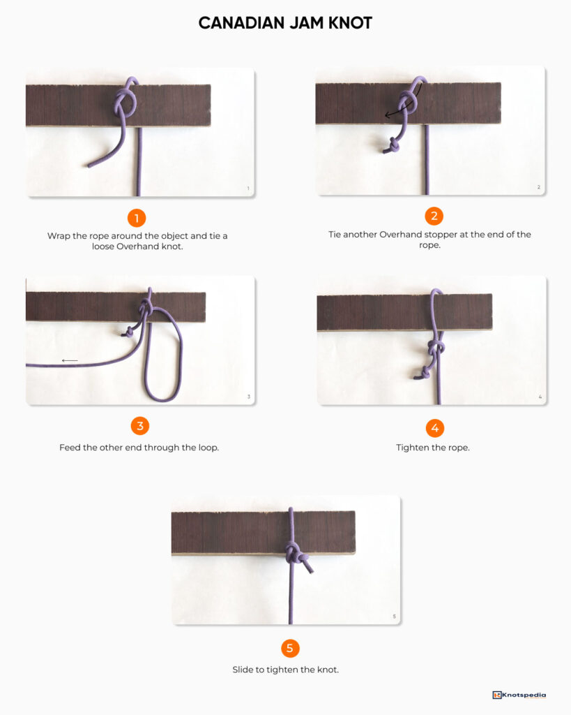 How to Tie Canadian Jam Knot (2 Ways): Best Bushcraft Knot