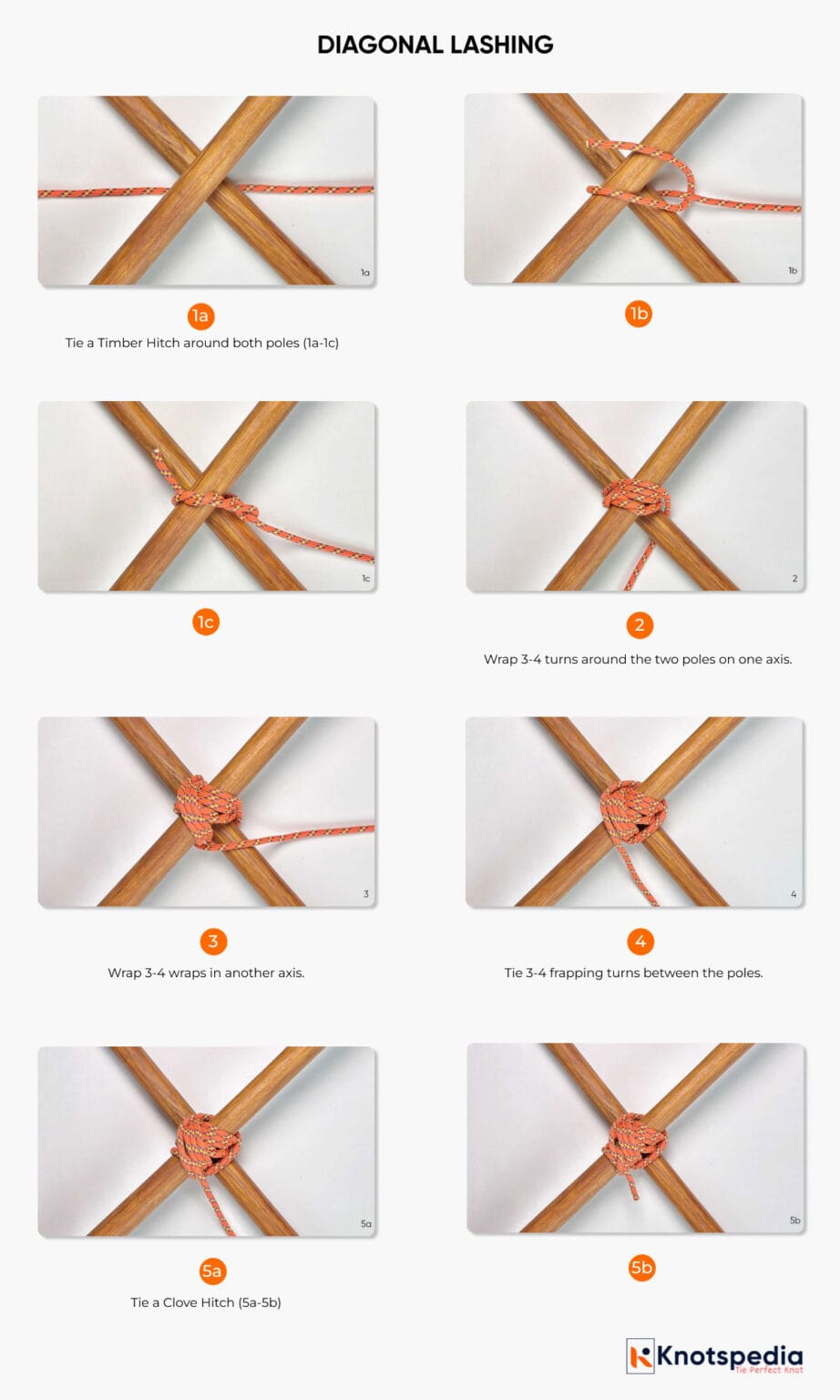 How to Tie a Diagonal Lashing Knot Step by Step