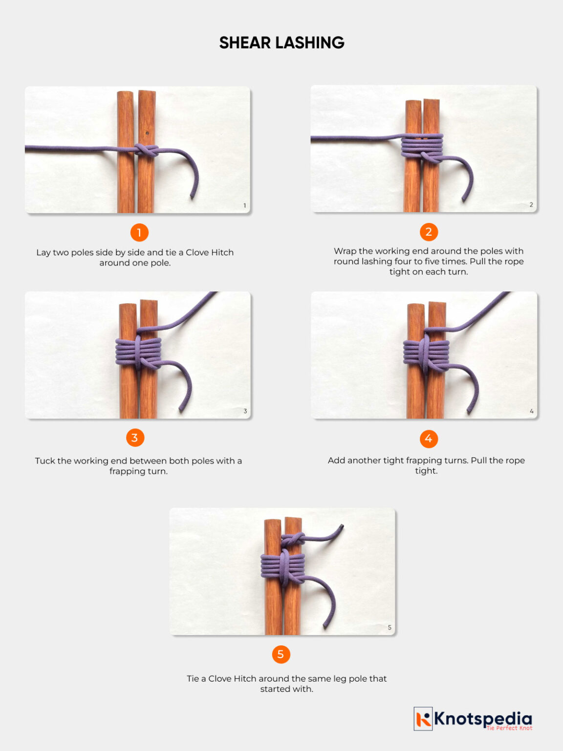 How to Tie the Shear Lashing Step by Step | Knotspedia