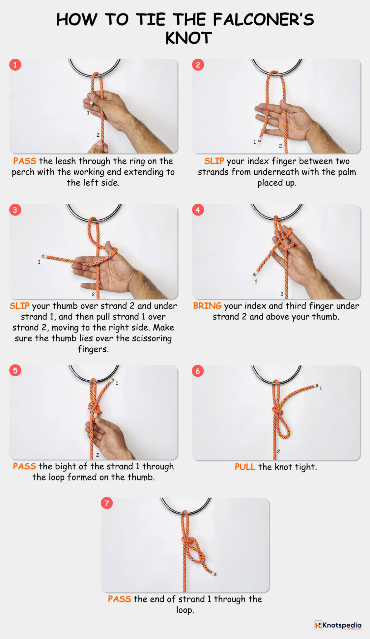 How to Tie a Falconer's Knot (Single Handed Knot)