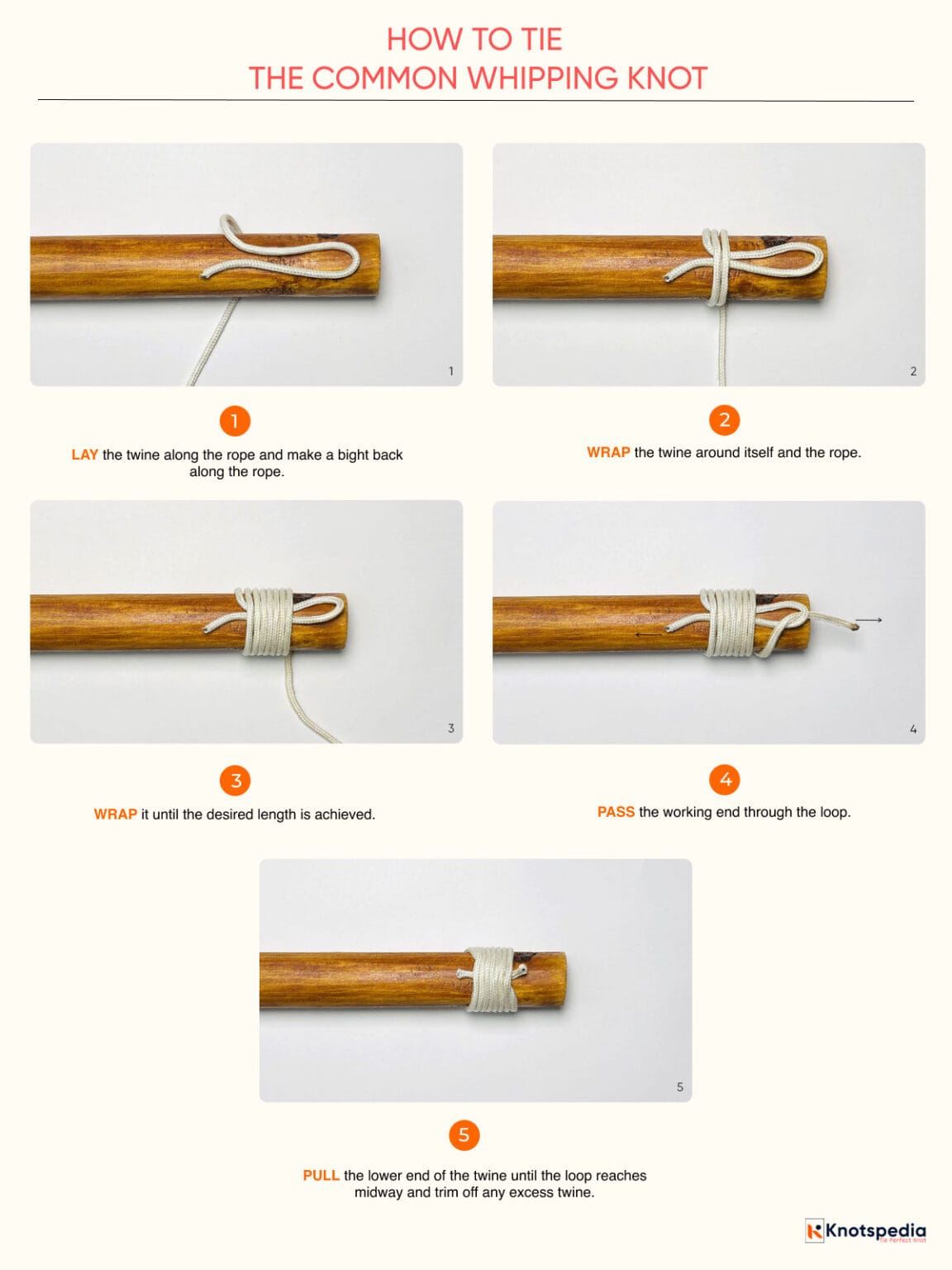 How to Tie a Common Whipping Knot Step by Step